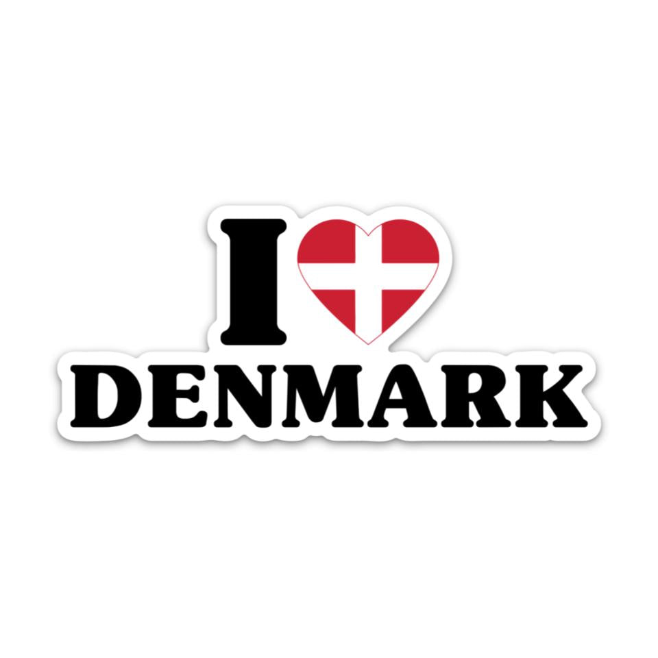 I Love Denmark Sticker – Scandinavian Design Studio