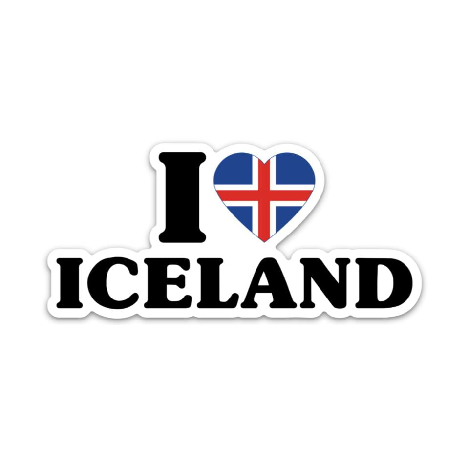 I Love Iceland Sticker – Scandinavian Design Studio