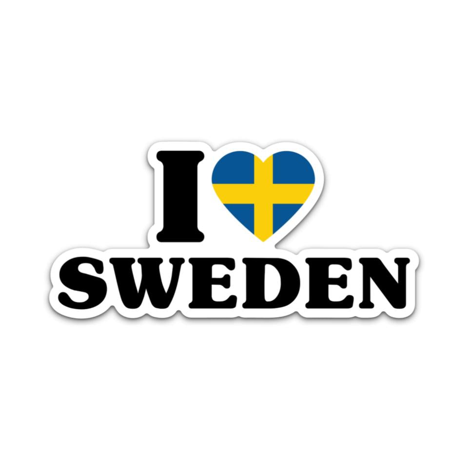 I Love Sweden Sticker – Scandinavian Design Studio