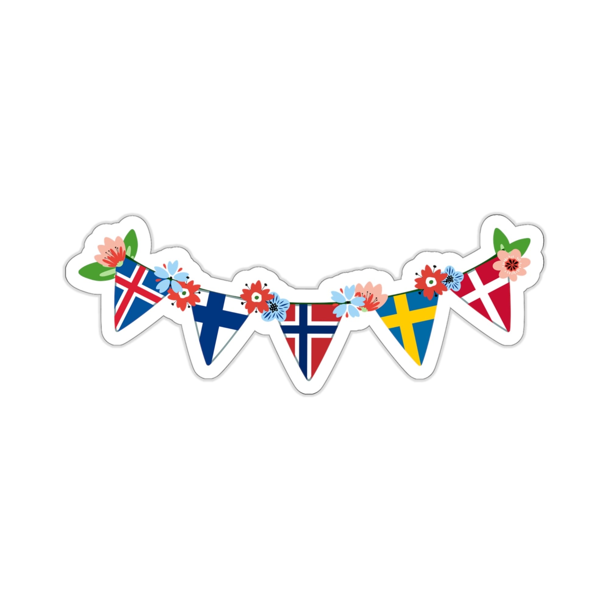 Nordic Flag Midsummer Garland Sticker – Scandinavian Design Studio