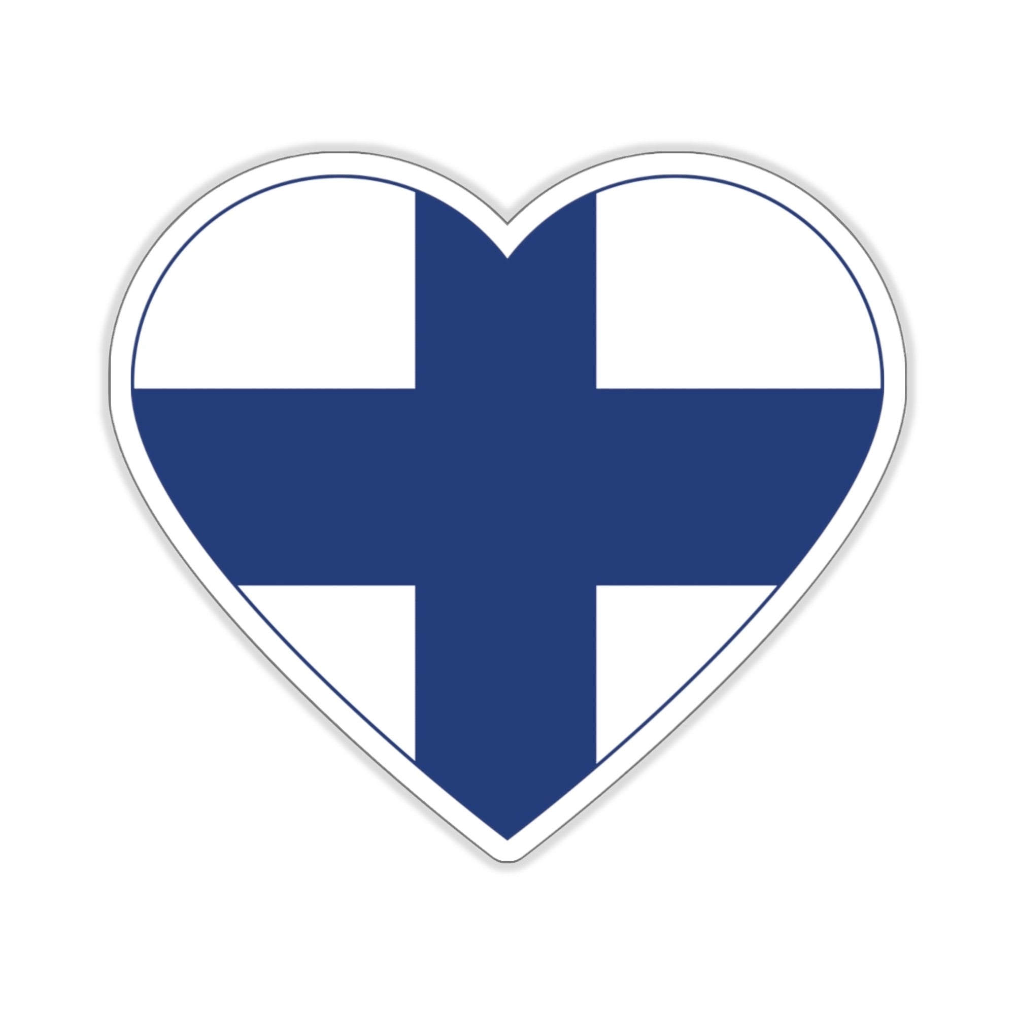 Finnish Flag Heart Sticker – Scandinavian Design Studio