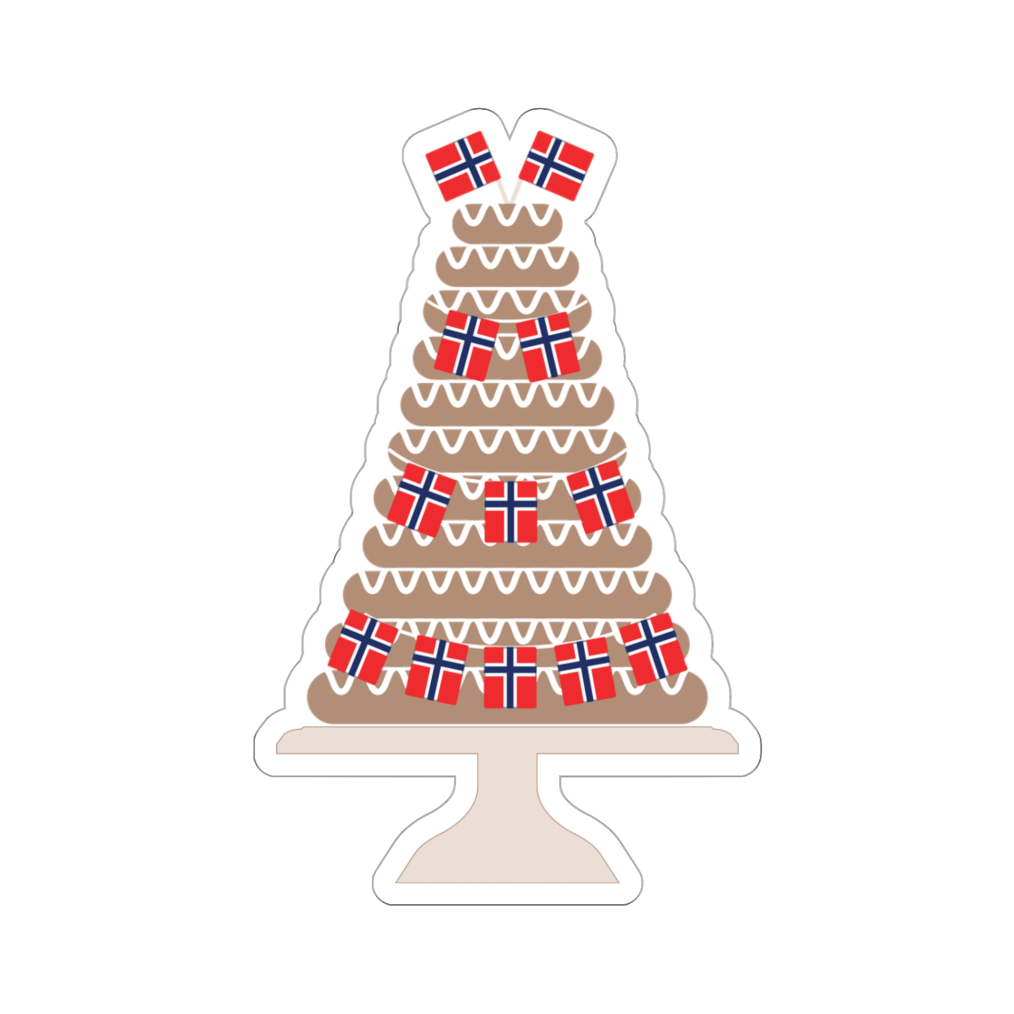 Norwegian Flag Kransekake Sticker – Scandinavian Design Studio